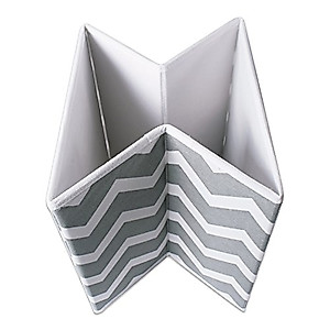 DII Non Woven Polyester Storage Bin, Chevron, Gray, Small Set of 2