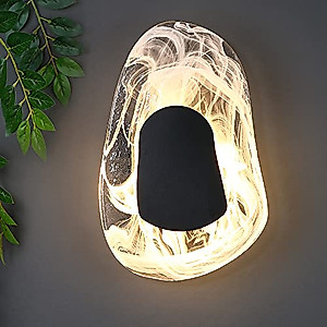 DOCIUEON Dusk to Dawn LED Indoor Outdoor Wall Lights, Modern Exterior Wall Sconce Porch Light Fixture,13W 1000Lumen 3000K Outside Lights for House Front Doorway Garden Hallway Patio (1 Pack)