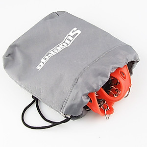 YOUFINE 11 Teeth Crampons Outdoor Anti Slip Shoes Cover Ice Claws with Stainless Steel Chain for Kids Children Teenagers, with Carry Bag (Children)