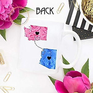 Long Distance Personalized Relationship Mug, Custom States, Girlfriend, Boyfriend, Family, 11oz or 15oz