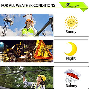 Ekkosafety Reflective Mesh Safety Vest for Men Women with 5 Pockets and Zipper Front High Visibility Mesh Vest Hi Vis Construction Work Vest,Meets ANSI/ISEA Standards(EK175-Yellow-L)