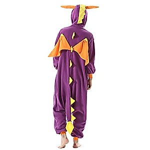 SAMGU Adult Dragon Onesie, Halloween Cosplay Costume, Cartoon One Piece Pajamas Homewear for Women Men Large