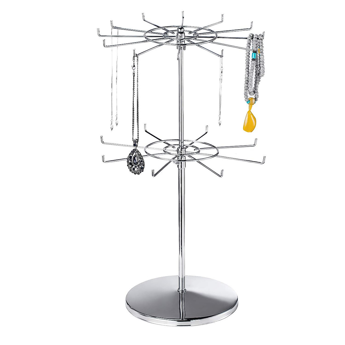 Polmart Heavy Duty Adjustable 2-Tier Countertop Spinner Display Stand, with Adjustable Height & Tiers