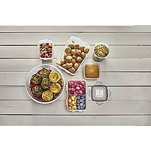LocknLock Easy Essentials On The Go Meal Prep Lunch Box, Airtight Containers with Lid, BPA Free, Rectangle (3 Section) -34 oz, Clear