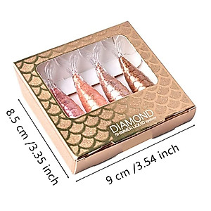 Go Ho 4 Colors Liquid Glitter Eyeliner,Shiny White Eyeliner,Metallic Shimmer Sliver Eyeshadow liner,High Pigment Colored Eyeliner Sticker Long Lasting Sparkling Eyeliner Makeup(Style A)