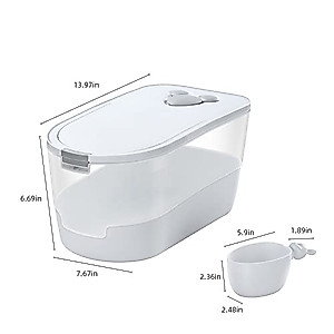 funest Large Food Storage, Cartoon Food Containers, 8lb Food Storage Bins with Lids and Scooper, NO BPA, Kitchen Storage Containers to Store Dry Food, Dog Food Storage Container (13.97 x 7.67 x 6.29)