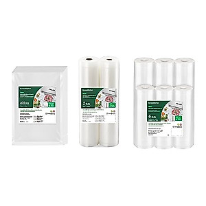 Bonsenkitchen Textured Food Vacuum Sealer Bags, 100 Quart 6" x 10', BPA Free, Thick Embossed, Commercial Grade for Food Storage and Sous Vide Cooking