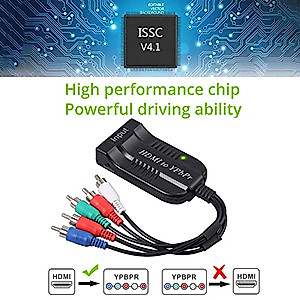 LiNKFOR 1080P HDMI to Component Converter Scaler, HDMI Input to YPbPr Convert HDMI to Component, Only HDMI to Component Converter for HDTV Box PC PS3 Roku Blu-Ray DVD (NOT Component to HDMI)