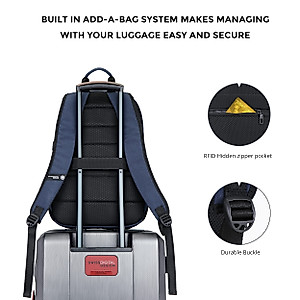 Swissdigital Design College 17 inch Laptop Backpack, Business Travel Laptop Backpack With USB Charging Port For Women & Men Laptop Dark Blue (BIBERSTEIN SD1636-12)