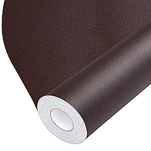Leather Repair Tape, Self-Adhesive Leather Repair Patch for Couch Furniture Sofas Car Seats, Advanced PU Vinyl Leather Repair Kit (Dark Brown, 17X79 inch)