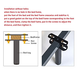 UtySty 4 Set Mounting Screw Bracket Connector for Bed Frame Support Legs Furniture T-Feet Heavy Duty Connecting Piece Adjustable Height Center Slats Accessories Bed Replacement Repair Maintenance