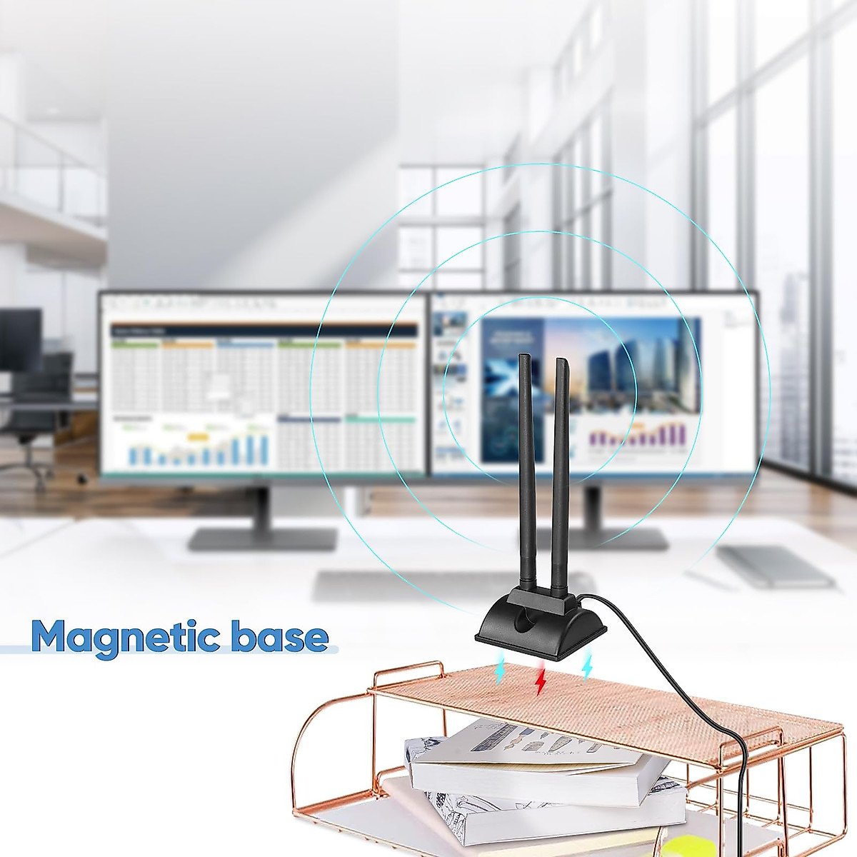 Bingfu 4G LTE Antenna Magnetic Base 6dBi 4G LTE MIMO SMA Male Antenna Compatible with 4G LTE Wireless CPE Router Cellular Gateway Industrial IoT Router MiFi Mobile Hotspot Modem USB Dongle Adapter