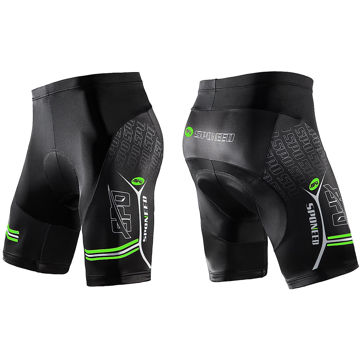 Padded Men's Cycle Shorts Cycling Gear Road Bike Bottoms Mountain Ride Bicycle Clothes US XL Green Multi