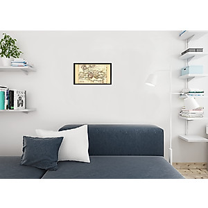 Roman Empire Antique Style Map Wall Art Black Wood Framed Art Poster 14x20