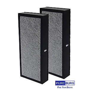 PUREBURG Replacement Filter Compatible with Alen T100 T300 Air Purifiers, TF30-Silver TF30-Fresh & TF15-Pure,2-Pack H13 HEPA Activated Carbon Pre-Filter Air Clean