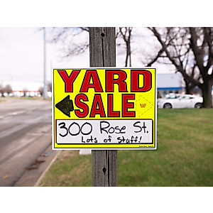 Sunburst Systems 4150 Yard Neon Yellow (10) Large Label 4150 Kit Includes (3) All-Weather Yard Sale Signs, (200) Pre-Priced Stickers , 11x14 inches