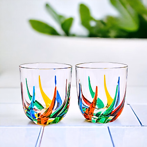 Italian Crystal Whiskey Glass Set of 2, 12 oz Glasses Thick Bottom Bourbon Glasses Old Fashioned Rocks Glass Tumbler for Scotch, Cocktail, Liquor, Home Bar Whiskey Gifts for Men