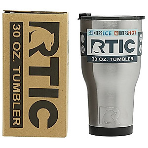 RTIC Double Wall Vacuum Insulated Tumbler, 30 oz, Stainless Steel