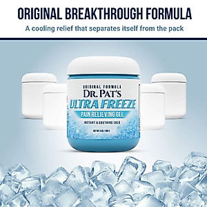 Dr Pat's Ultra Freeze Pain Relief Cream (9oz) - Muscle Rub Gel for Arthritis, Neuropathy, Foot & Joint - Cooling Sports Massage for Back, Shoulder & Knee - Menthol Analgesic for Neck & Body