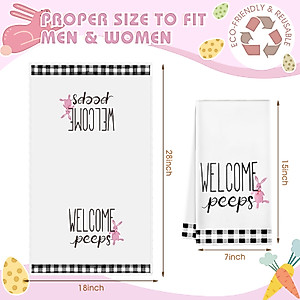 Happy Easter Kitchen Towels Set of 4 Buffalo Plaid Bunny Egg Easter Dish Towels Absorbent Drying Holiday Tea Towels Decorative Dish Cloths Easter Hand Towels for Home Decor Farmhouse Housewarming Gift