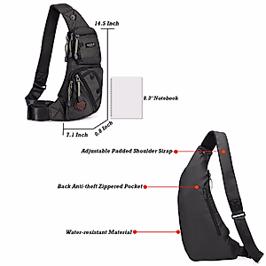 Nicgid Sling Bag Chest Shoulder Backpack Fanny Pack Crossbody Bags for Men(Black)