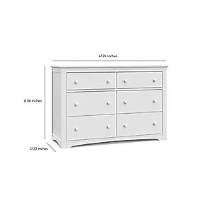Graco Hadley 6 Drawer Double Dresser, 47.24x17.7x31.9 Inch (Pack of 1), White
