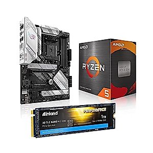 INLAND Performance 1TB PCIe Gen 4.0 SSD + Micro Center AMD Ryzen 5 5600X Desktop Processor Bundle with ASUS ROG Strix B550-A AMD AM4 Zen 3 Ryzen 5000 ATX Gaming Motherboard