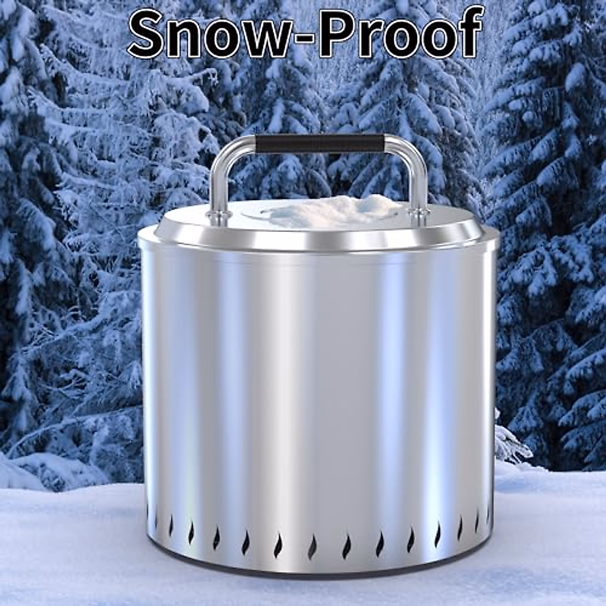 Stainless Steel Fire Pit Cover Lid for Solo Stove Ranger, 15" Portable Fire Pit Cover with Handle, Outdoor Wood Burning and Low Smoke Camping Stove Accessory