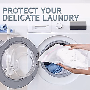 Zippered Mesh Laundry Bag - Various Sizes, Durable Breathable Material, Color Coding, Secure Zipper Closure (Set of 6)