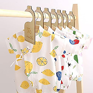 Esweny 7PCS Baby Closet Size Dividers Wooden Baby Closet Organizers from Newborn to 24 Months Dividers to Organize Nursery Closet