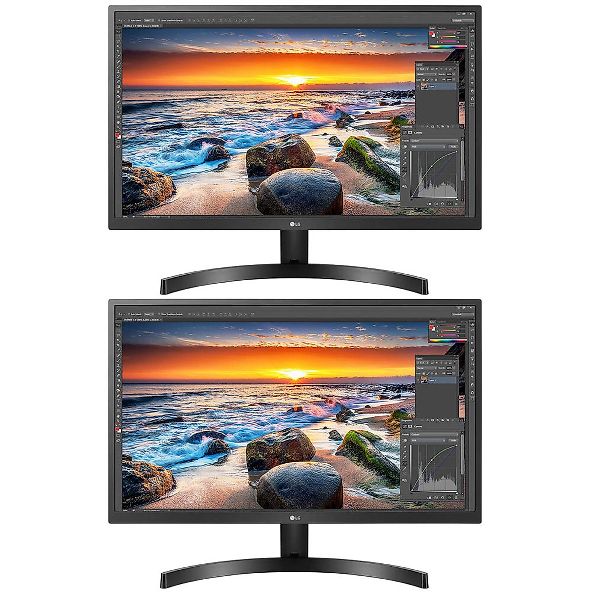 LG 27UK500-B 27 inch UHD 3840x2160 IPS HDR10 Monitor with FreeSync 2 Pack
