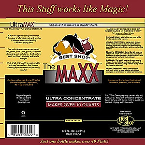 Best Shot The MAXX Ultra Concentrate Miracle Detangler and Conditioner, Moisturizing Conditioner for Pets, Hypoallergenic, 8.5 Oz.