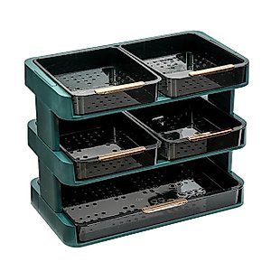 Veemoon Kitchen Shelf Food Storage Shelves Stackable Fruit Serving Tray Veggie Trays Vegetable Storage Cart Tiered Basket Food Colanders Strainers Fruit Tray Detachable Side Dish Plastic
