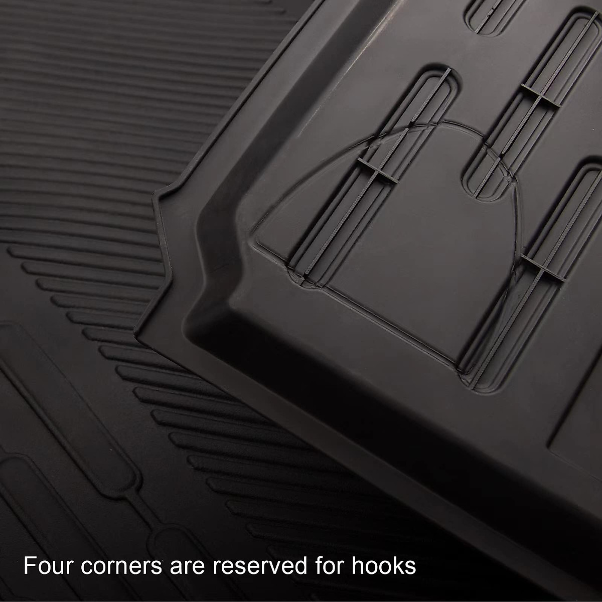 Rubber Cargo Tray Liner compatibility with 2021-2022 Bronco 4-Door,Reserve cutting position without covering The hook,3D TEP Trunk Liner Trunk Mat compatibility with Ford Bronco Accessories (black)