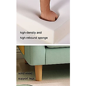 Sofa Couch Loveseat Sofa Chair Cotton and Linen Fabric 2-Seater Sofa Modern Decor Furniture Love Seat Couch with 2 Throw Pillows for Living Room Bedroom Office and Small Space