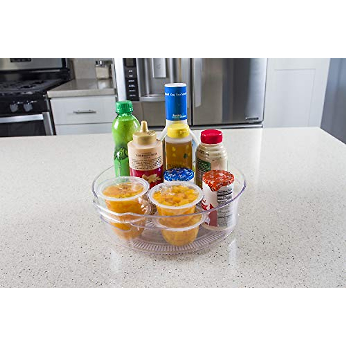 Kitchen Spaces Turntable Food Storage Organizer for Fridge and Pantry, 11.5" x 3.3", Clear