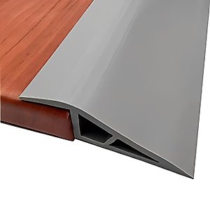 Vinyl-Door-Transition-Threshold-Strip Self-Adhesive, Floor/Carpet-to-Tile-Transition-Strip Reducer, Doorway Edge Trim for Laminate Floor Mat Vinyl Tile (Grey, 36 in)