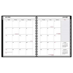 Office Depot® Brand Weekly/Monthly Academic Planner, Horizontal Format, 8" x 11", 30% Recycled, Black, July 2022 to Augu