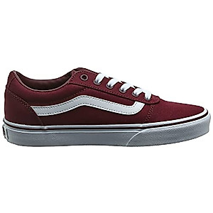 Vans Women's WM Ward Sneaker, Red ((Canvas) Burgundy Olq), 8