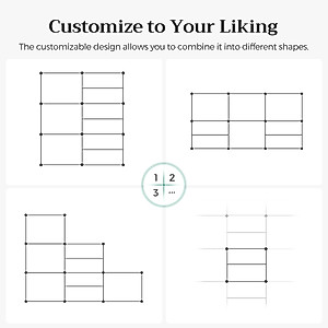 SONGMICS Shoe Rack, 18-Pair Storage Organizer, Portable Cube Shoe Organizer with Plastic Panels, DIY Modular Cabinet with Adjustable shlves, for Closet, Bedroom, Rustic Brown and Black ULPM036A01