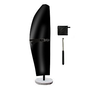 JUNKOGO Patio Cantilever Umbrella Cover, Outdoor Waterproof Parasol Cover Offset Banana Style, Fit 9ft to 12ft Cantilever Offset Umbrella with Push Rod. Rain, Wind, Dust, Snow Protection. (Black)