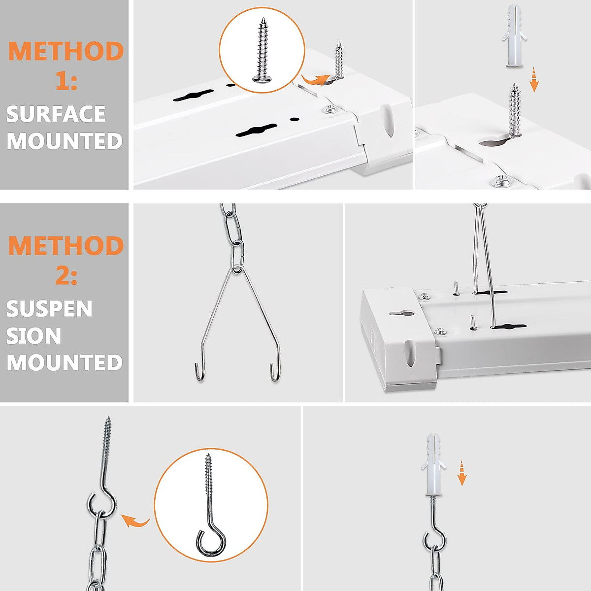 OOOLED 4 Pack LED Shop Light 4FT, 42W 4500LM 6500K Super Bright White Linkable LED Shop Light, Plug in Shop Light with Pull Chain (ON/Off), 4 Foot LED Shop Lights for Workshop, Garage, Shop