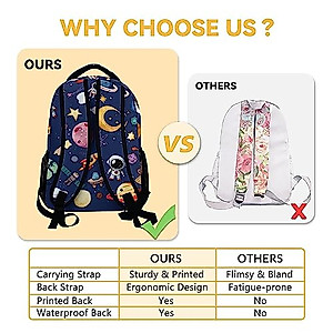 KAXVZER Space Backpack for Girls - 16 Inch Blue Backpacks for School - Cute Lightweight Bookbag for Boys