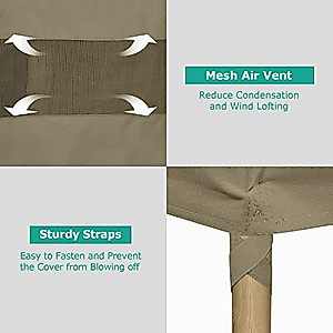SunPatio Outdoor Chaise Lounge Covers, 2 Pack Patio Chaise Cover 84" L x 30" W x 24" H, Heavy Duty Waterproof Beach Chair Cover with Seam Taped, Helpful Air Vents, All Weather Protection, Taupe