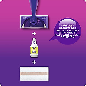 Swiffer Wetjet Hardwood Mopping Cleaning Solution Refills All Purpose Cleaning Product with The Power Mr. Clean 2Count 1.25 L Each, Lemon, 84.4 Fl Oz (Packaging May Vary)