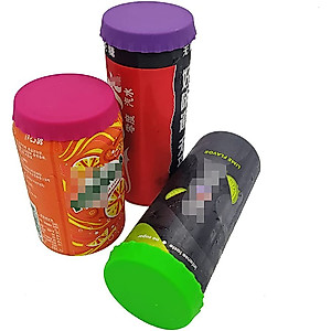 Soda or Beverage Can Lid, Cover or Protector, Fits Standard Soda/Beverage cans (2 Pack, Orange & Blue)