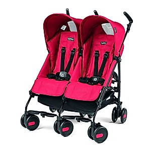 Peg Perego Pliko Mini Twin Baby Stroller, Mod Red