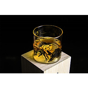 CZHome Whiskey Glass Small Glass Japanese Style Mountain shape Wine Glass Set of 2,Premium Quality Crystal –Elegant Modern Design , Ideal for Home,BarLuxury Bourbon Gifts for Men