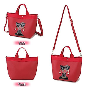 ENJOININ Novelty 3D Lady Face Purse for Women Casual Shopping Bag Top Handle Satchel Handbags Shoulder Bag Totes