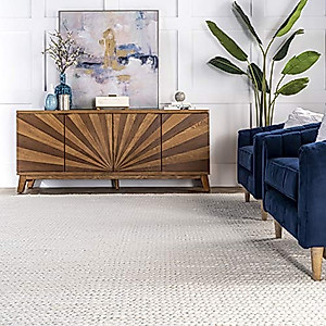 nuLOOM Penelope Braided Wool Area Rug, 5x8, Off White